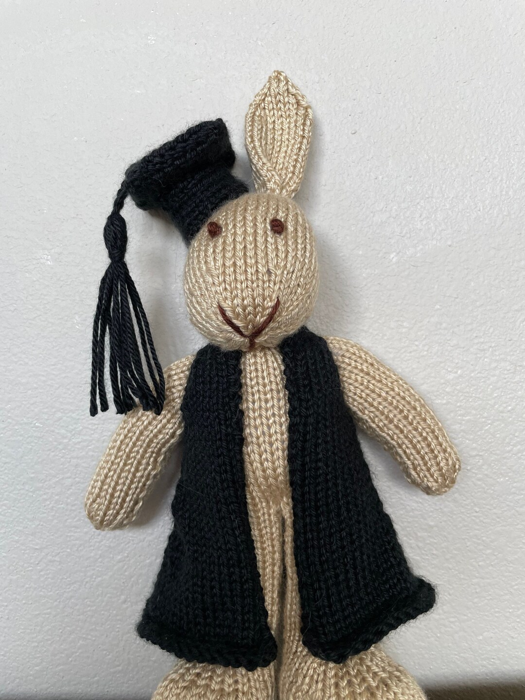 Handmade Graduation Gift Bunny - Knitted Soft Toy Graduation Keepsake ...