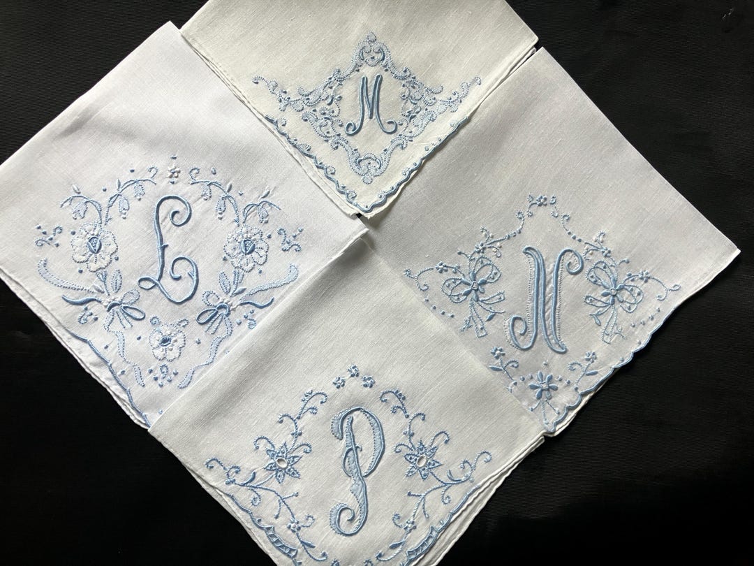 Bridal Handkerchief Embroidered Wedding Hankies for Bride Vintage ...