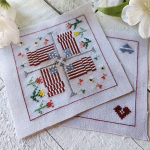 Instant Download Biscornu Cross Stitch Pattern, Flag X Stitch Chart ...