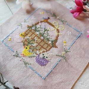 Digital Download / Easter Basket Cross Stitch PDF Pattern, Spring ...