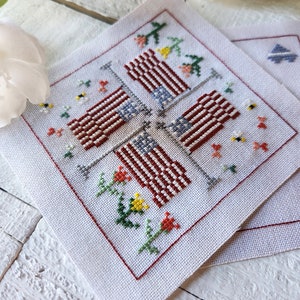 Instant Download Biscornu Cross Stitch Pattern, Flag X Stitch Chart ...