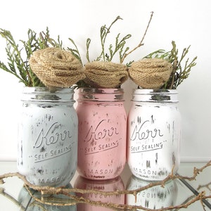 Decorative Mason Jars, Rustic Country Home Decor, Distressed Decor ...