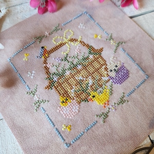 Digital Download / Easter Basket Cross Stitch PDF Pattern, Spring Basket, Easter Egg X Stitch ...