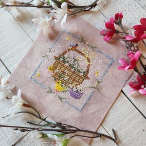 Digital Download / Easter Basket Cross Stitch PDF Pattern, Spring ...