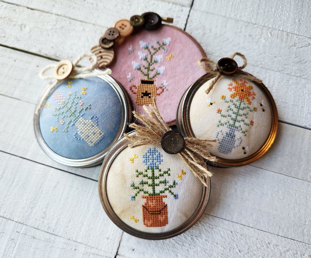 PDF Chart / Flower Cross Stitch Chart, Multiple Cross Stitch Patterns ...