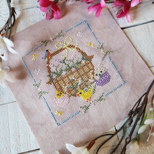 Digital Download / Easter Basket Cross Stitch PDF Pattern, Spring ...
