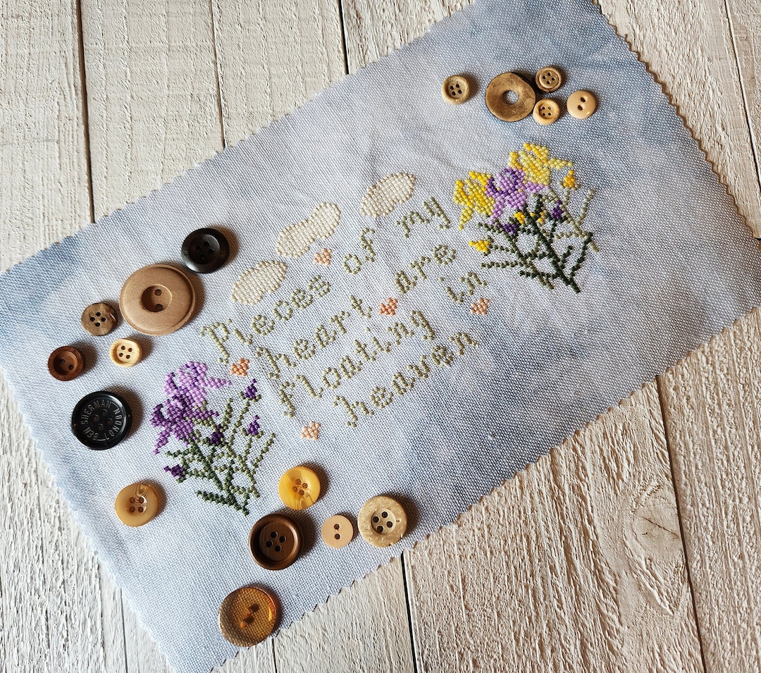 PDF Download / Pieces of My Heart Memorial Cross Stitch Pattern, X ...