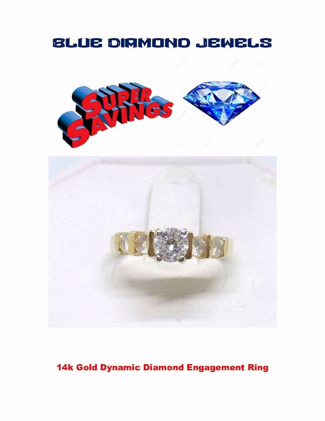 Stunning Custom Diamond Engagement Ring 100% Genuine 14k Yellow and ...