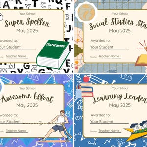 Editable Student Awards | 28 End of Year Certificates PDF & Canva ...