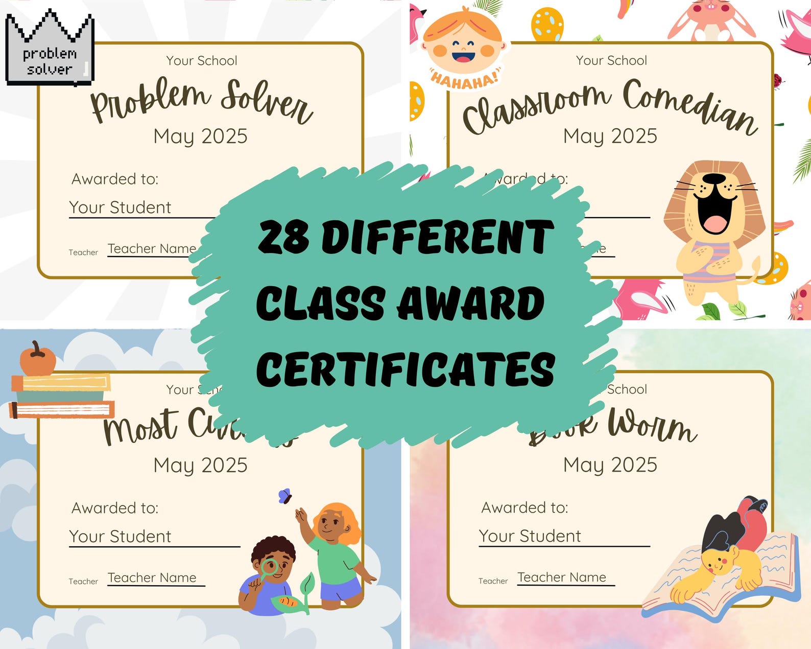 Editable Student Awards | 28 End of Year Certificates PDF & Canva ...