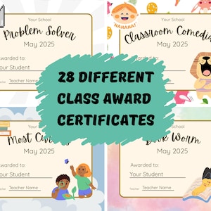 Editable Student Awards | 28 End of Year Certificates PDF & Canva ...