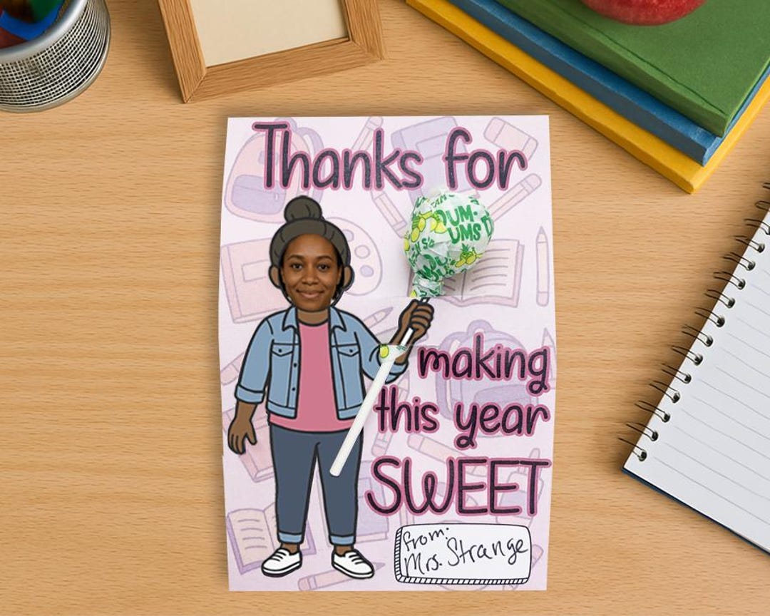 End of Year Student Gift – Personalized Teacher Lollipop Card ...