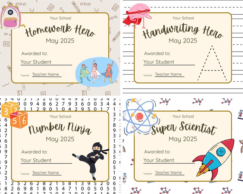 Editable Student Awards | 28 End of Year Certificates PDF & Canva ...