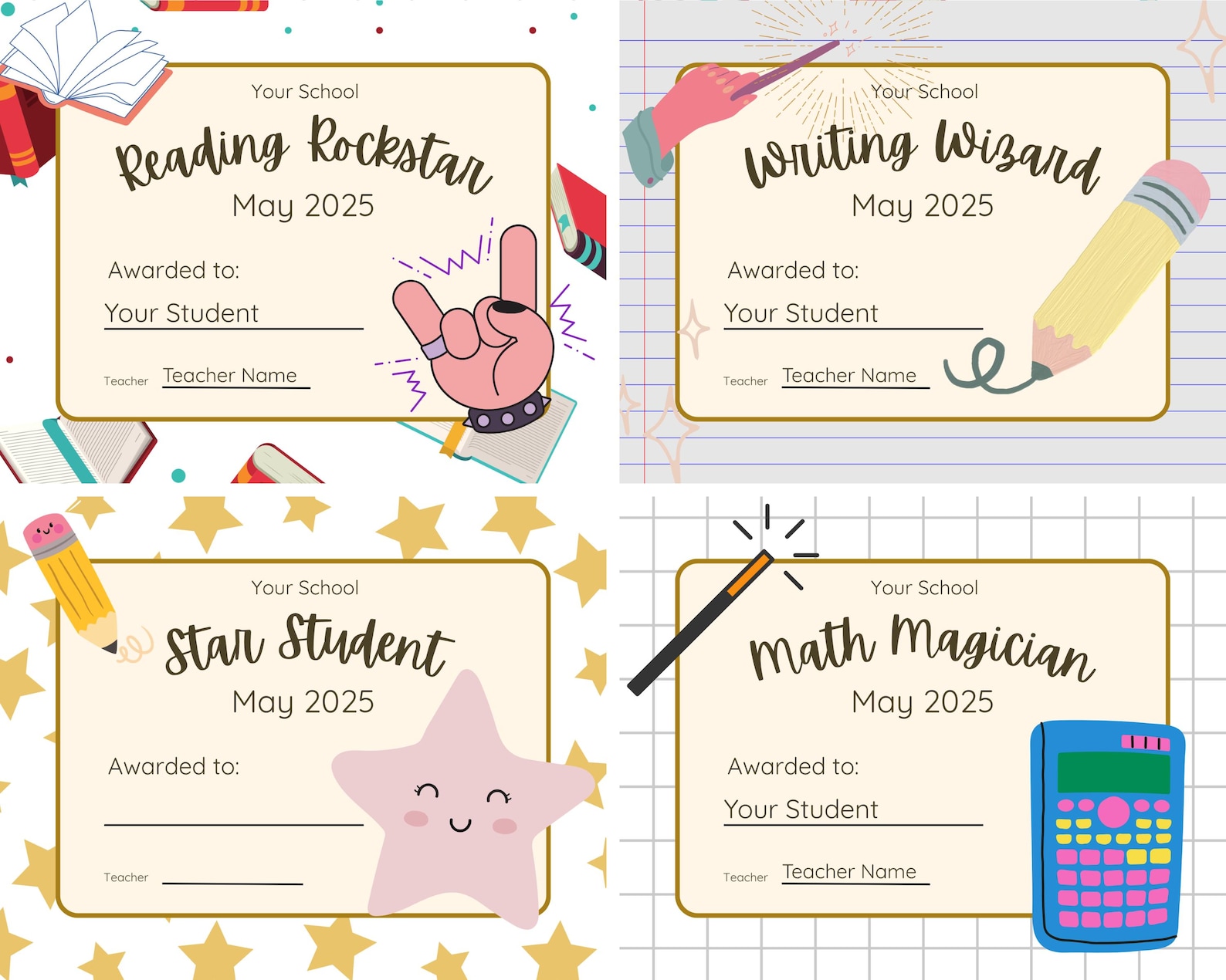 Editable Student Awards | 28 End of Year Certificates PDF & Canva ...