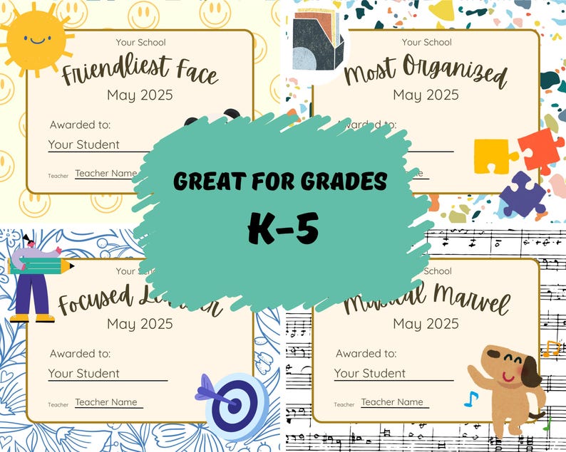 Editable Student Awards | 28 End of Year Certificates PDF & Canva ...