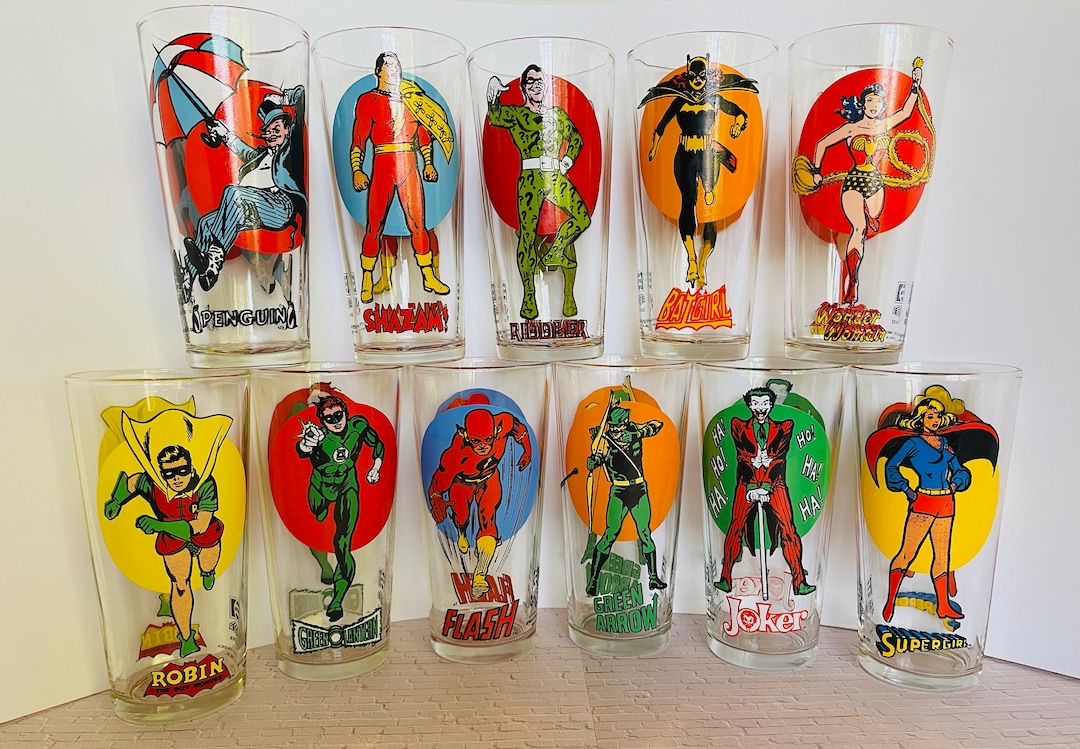 Vintage 1976 DC Comics Superhero Villain Pepsi Super Series Glasses ...