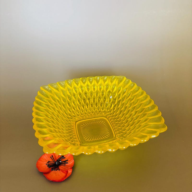 Yellow Hobnail Candy Dish - Etsy