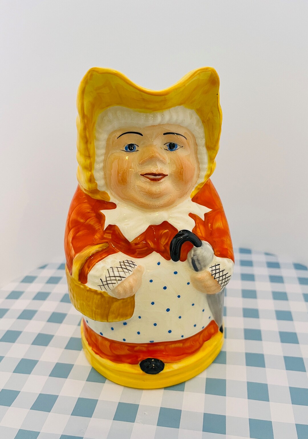 Vintage British Lady Toby Jug Mug Creamer Pitcher Umbrella Basket - Etsy