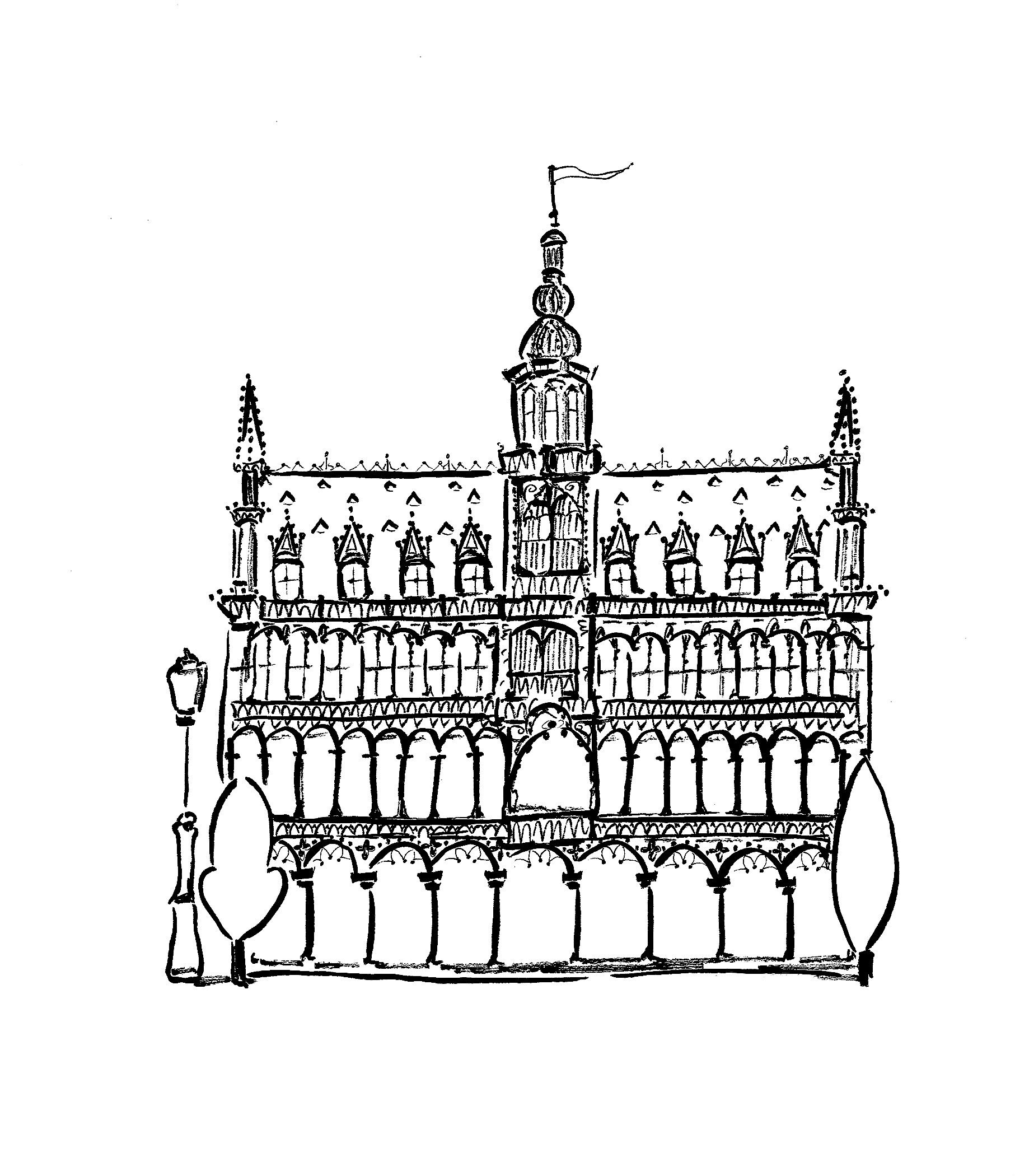 Town Hall Drawing