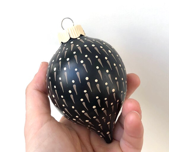 Modern Painted Ornament // Abstract Feathers Theme Christmas | Etsy