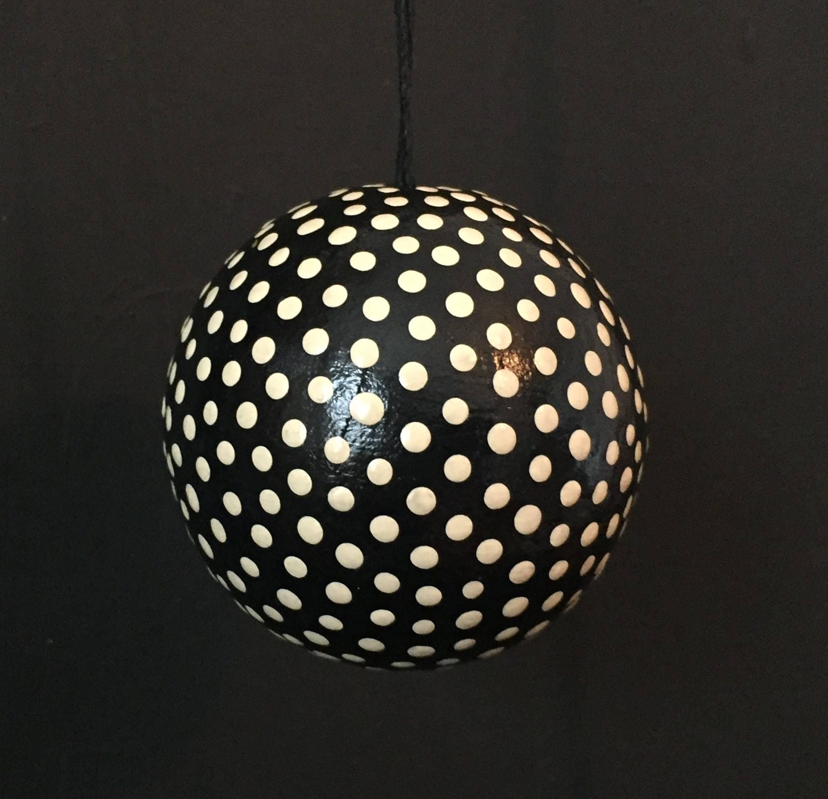 Black and White Polka Dot Ornament // Minimalist Holiday Decor ...