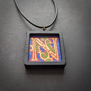 Medieval Initial Pendant, Letter N, Ottonian Style Illumination, Hand ...