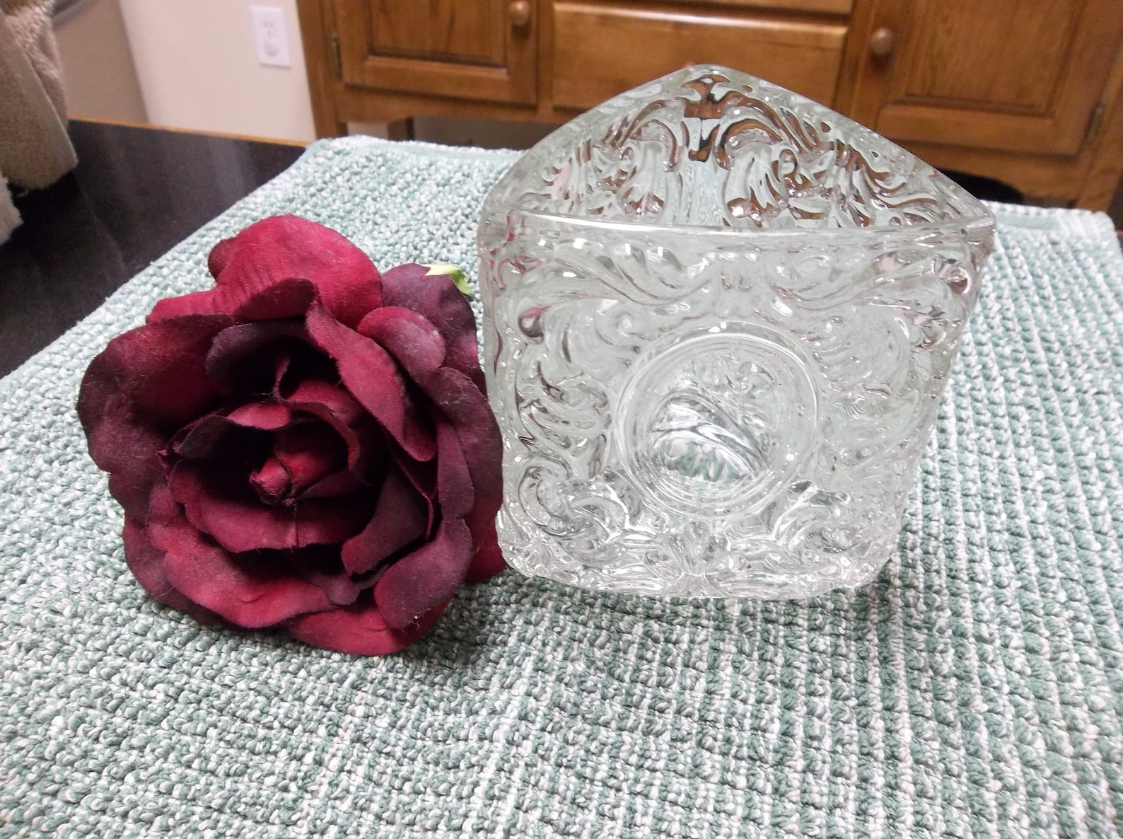 Avon /triangle Shaped/candle Holder/clear - Etsy