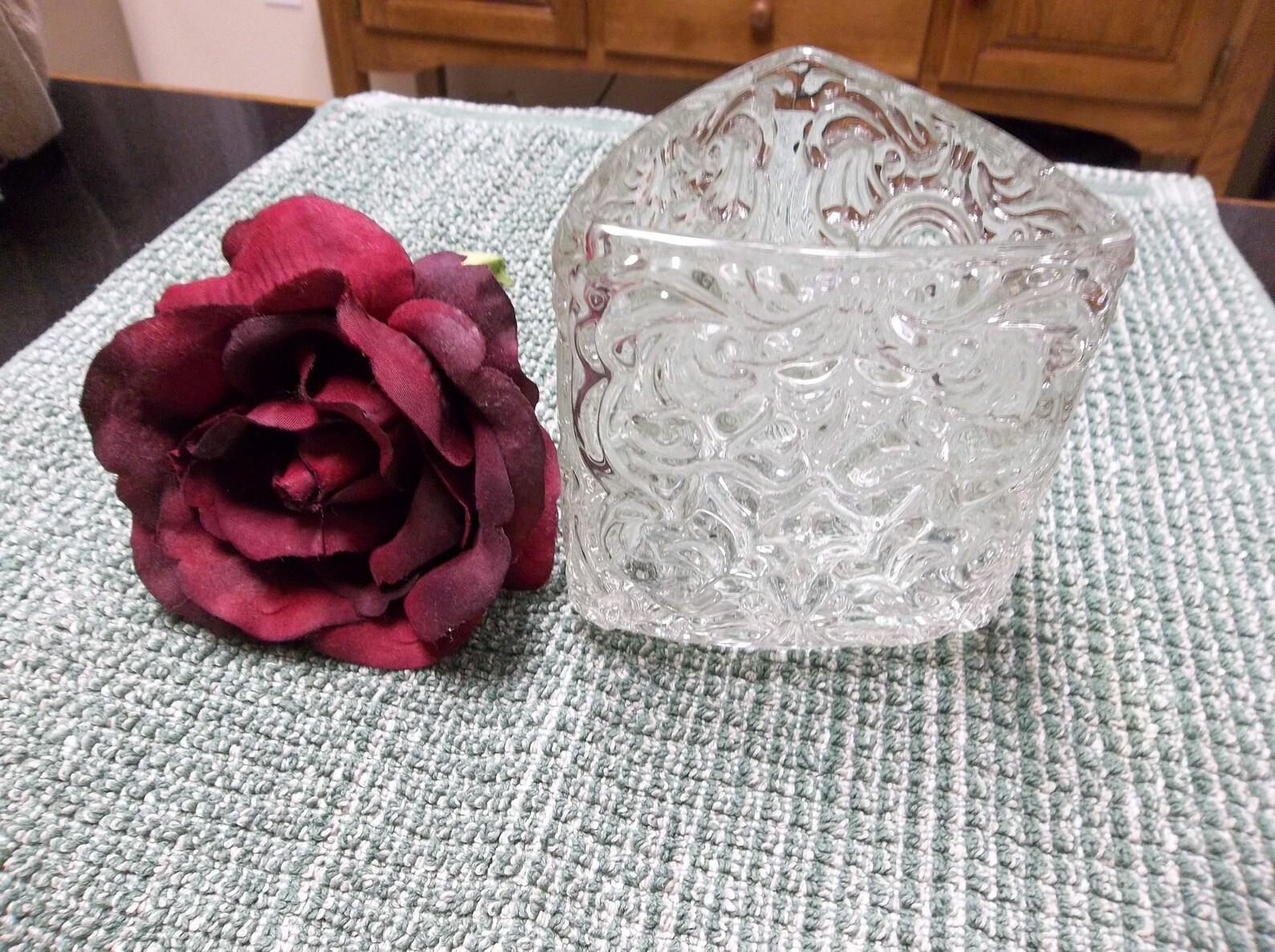 Avon /triangle Shaped/candle Holder/clear - Etsy