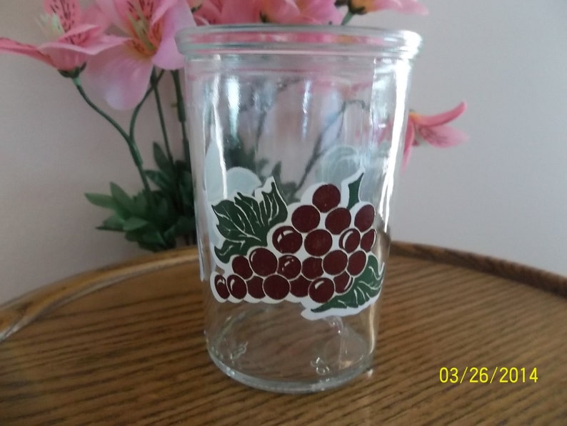 Bama Jelly Glass with Strawberries Grapes Apples 1990 | Etsy