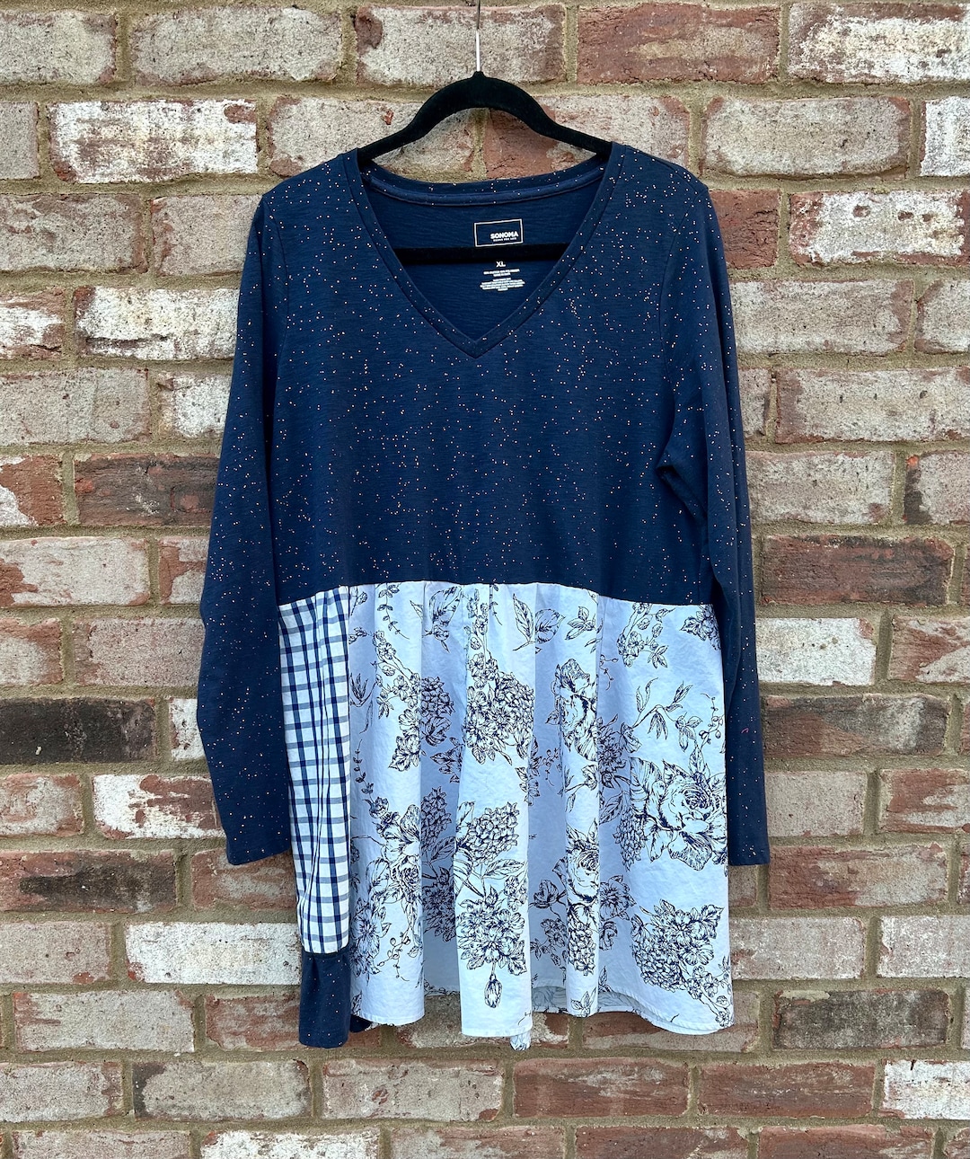 Upcycled Tunic Sparkling Dark Navy Blue Tunic/dress - Etsy