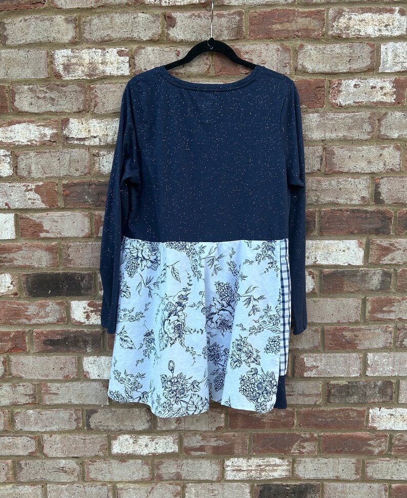 Upcycled Tunic Sparkling Dark Navy Blue Tunic/dress - Etsy