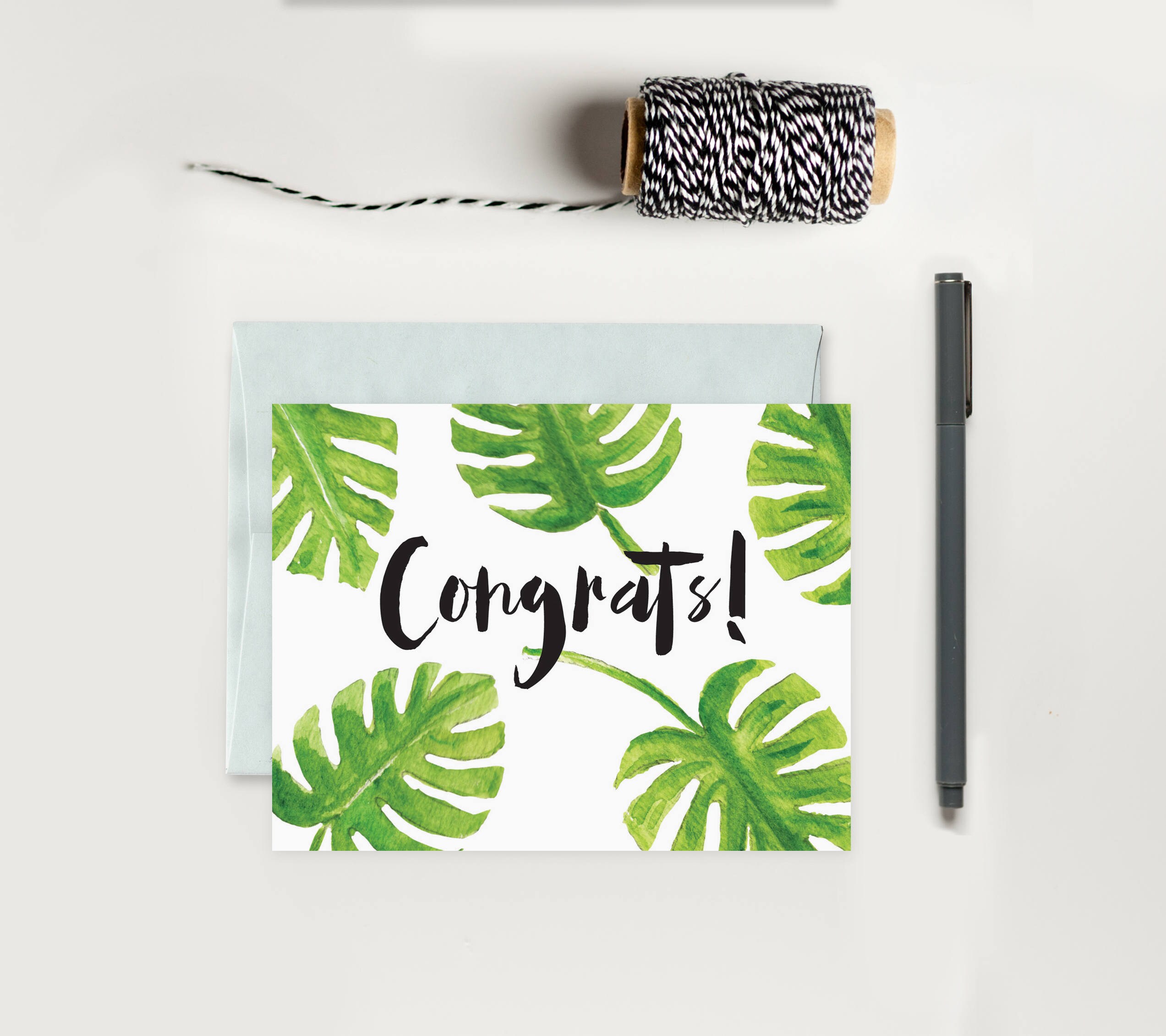 Palm Leaf Herzlichen Glückwunsch Grußkarte Glückwunsch-Karte - Etsy.de