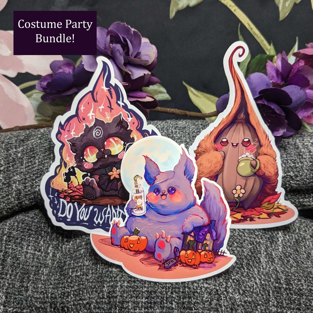 Cute Halloween Stickers - Costume Party Bundle - Smores, Moonshiner ...