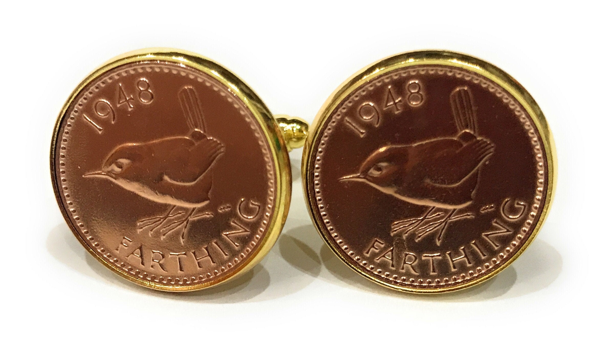 Luxury 1945 Farthing Cufflinks for a 78th birthday. Original British ...
