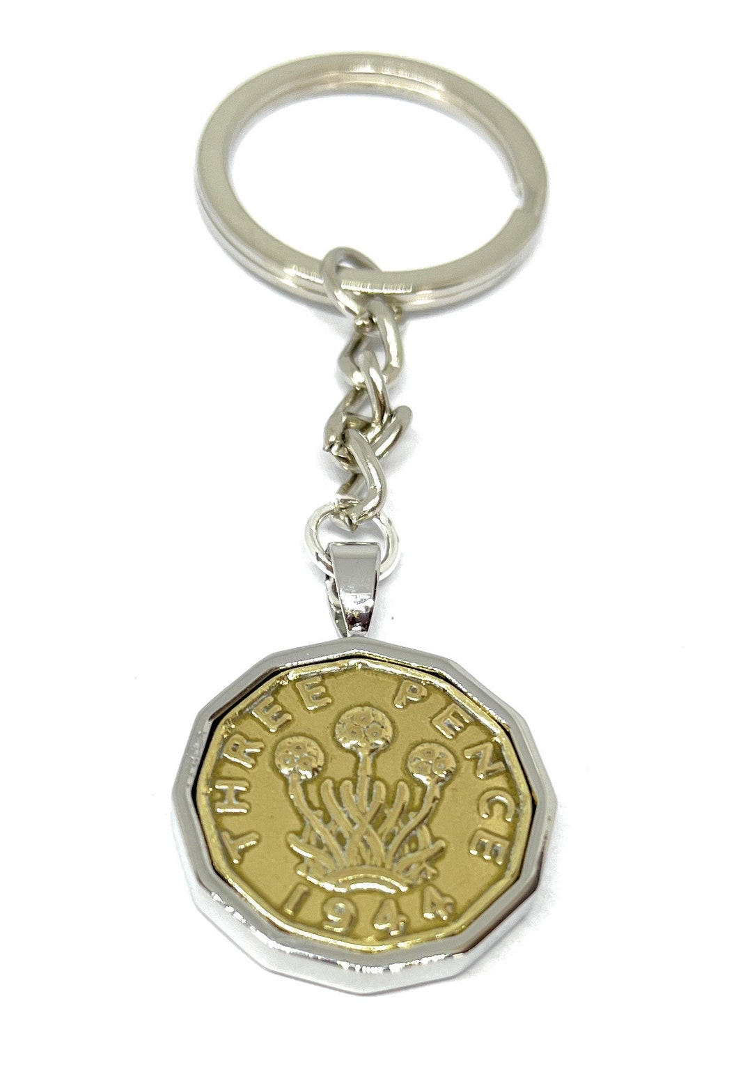 1944 80th Birthday Keyring-threepence Keyring Mum, Dad, Brother, Sister ...