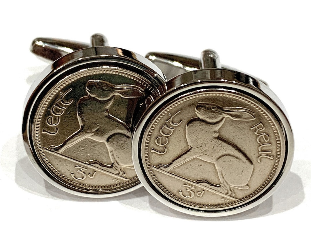 Irish Coin Cufflinks, Genuine Irish 3d Threepence Coin Cufflink With ...