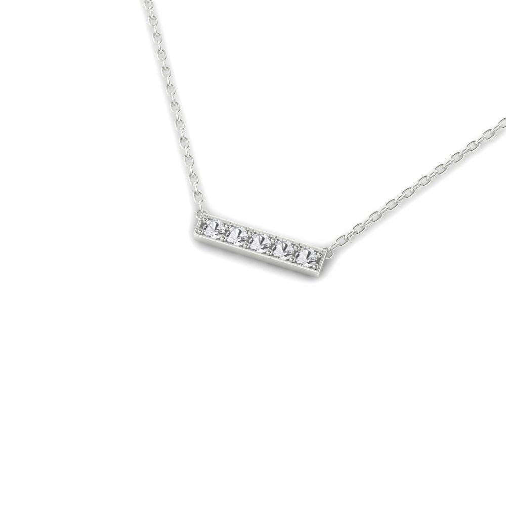 Diamond Bar Necklace/ Layered Bar Necklace/ Pave Diamond - Etsy
