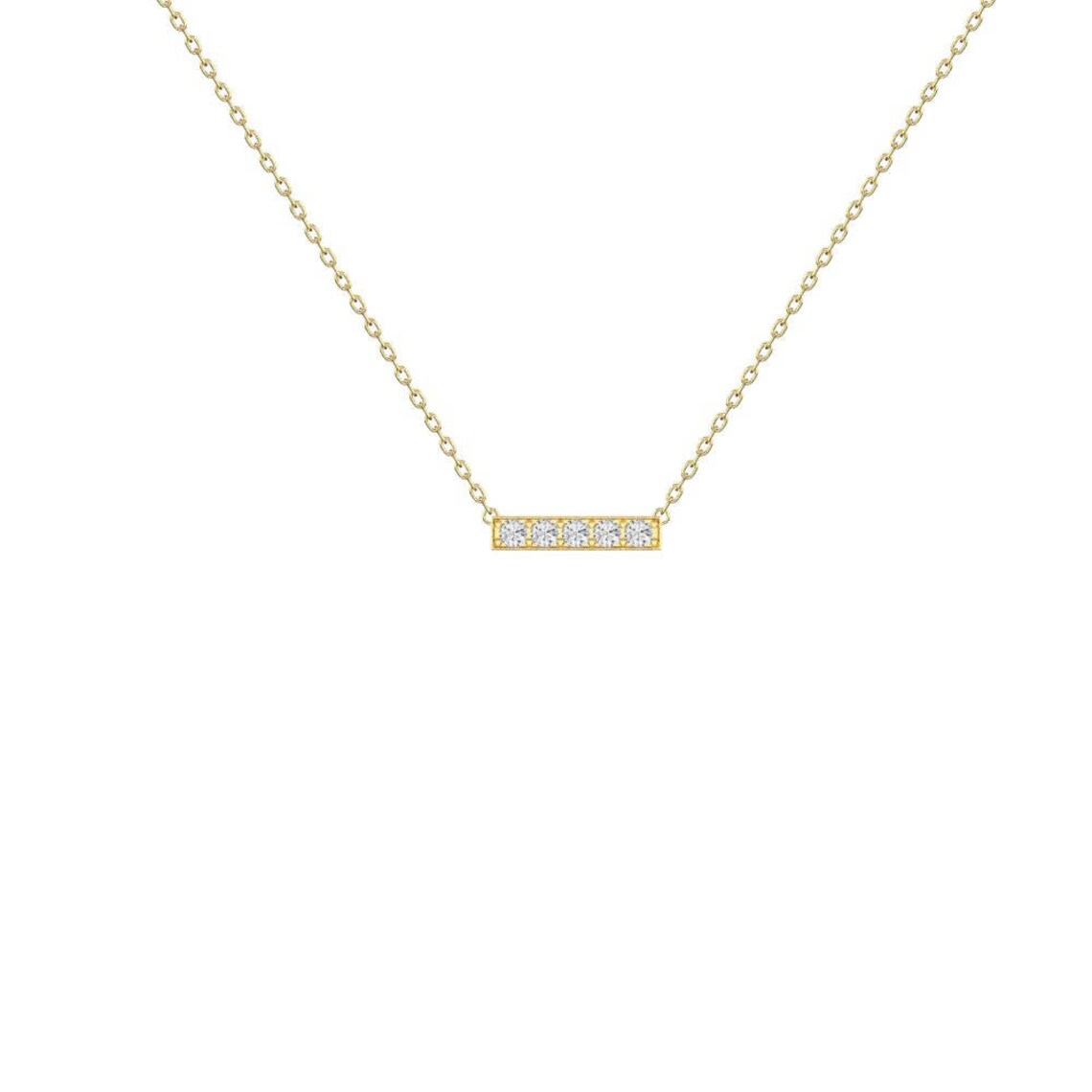 Diamond Bar Necklace/ Layered Bar Necklace/ Pave Diamond - Etsy