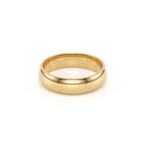 14k Solid Yellow Gold Domed Wedding Band | 2mm - 8mm Gold Ring ...