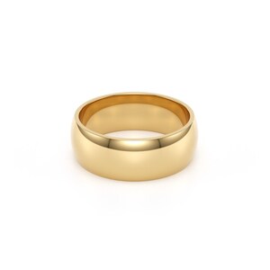 14k Solid Yellow Gold Domed Wedding Band | 2mm - 8mm Gold Ring ...