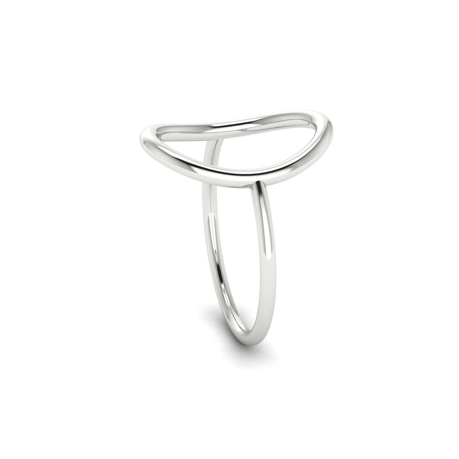 Open Oval Gold Ring/ 14k Gold Open Circle Ring/ Real Gold | Etsy