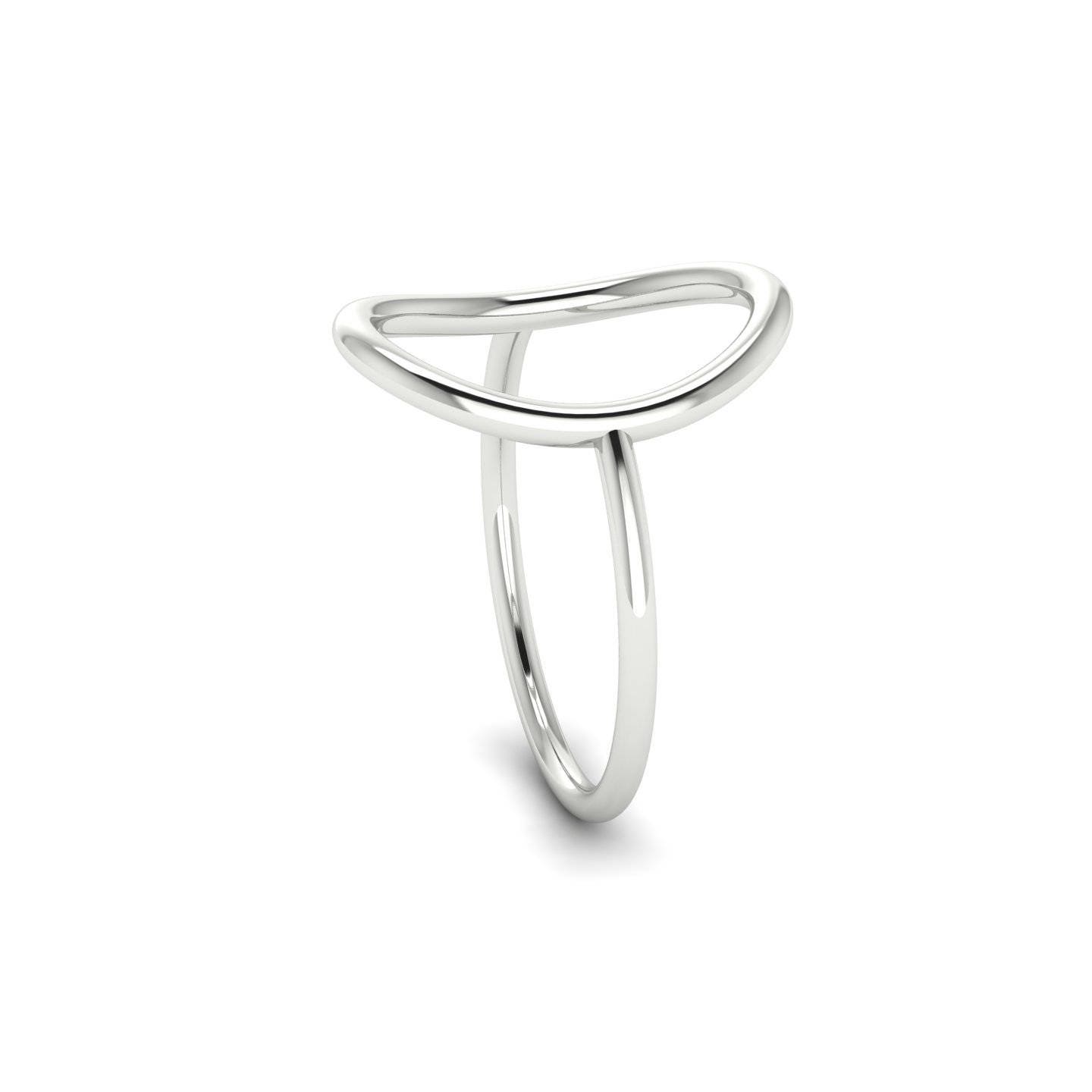 Open Oval Gold Ring/ 14k Gold Open Circle Ring/ Real Gold | Etsy