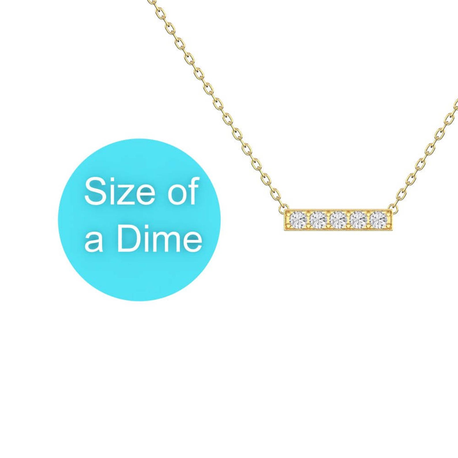 Diamond Bar Necklace/ Layered Bar Necklace/ Pave Diamond - Etsy
