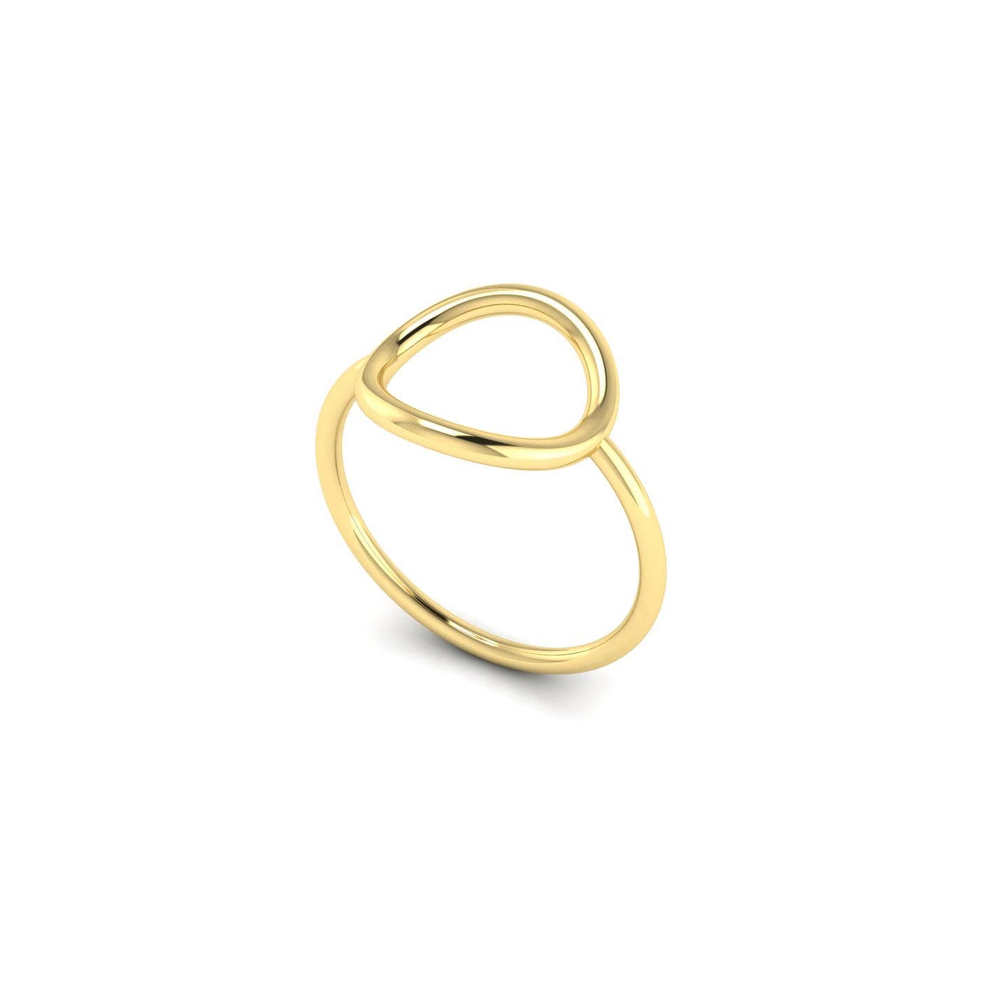 Open Circle Gold Ring/ 14k Gold Open Circle Ring/ Thin Gold | Etsy