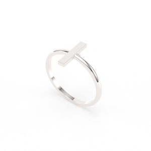 Square Gold Bar Ring/ 14k Gold Line Ring/ Real Gold Stylish Ring ...