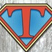 Superhero Initial "t" Sign Large 26"x20" DIY Printable Instant Download ...