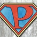 Superhero Initial "p" Sign Large 26"x20" DIY Printable Instant Download ...