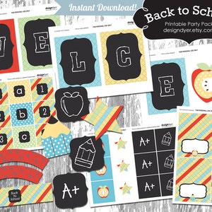 Back to School Party Printables - Welcome Back Banner, Cupcake Toppers ...