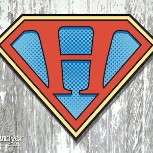 Superhero Initial "h" Sign Large 26"x20" DIY Printable Instant Download ...