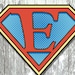 Superhero Initial "e" Sign Large 26"x20" DIY Printable Instant Download ...